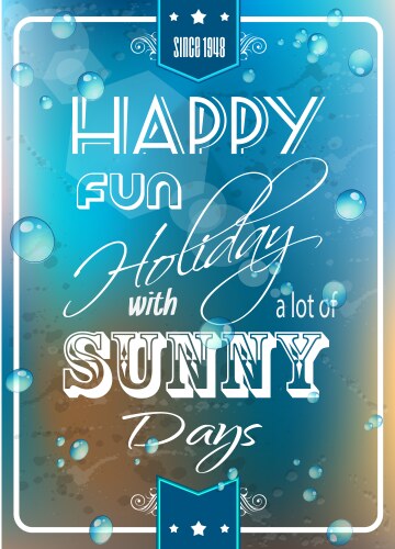 Retro vintage summer poster design with typography