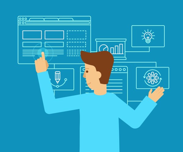 Frontend and backend software development Vector Image