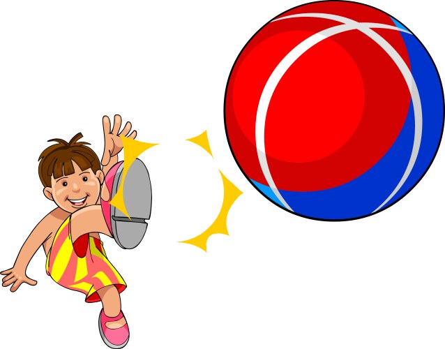 Children playing a ball Royalty Free Vector Image