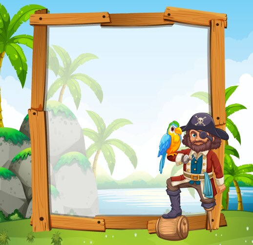 Border template with parrot bird Royalty Free Vector Image