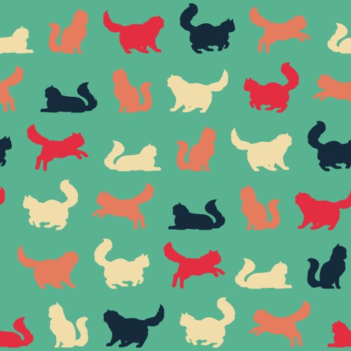 Colorful cat collage Royalty Free Vector Image