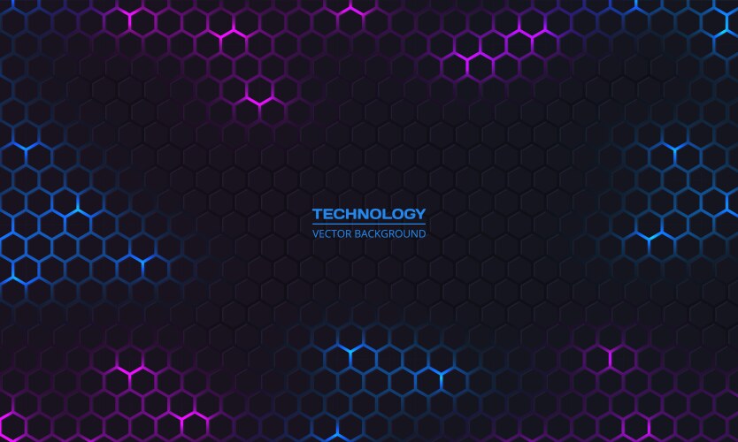 Dark hexagon abstract technology background Vector Image