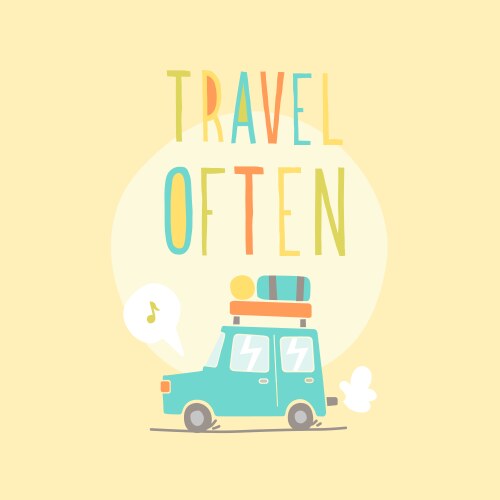 Road trip typography logo Royalty Free Vector Image