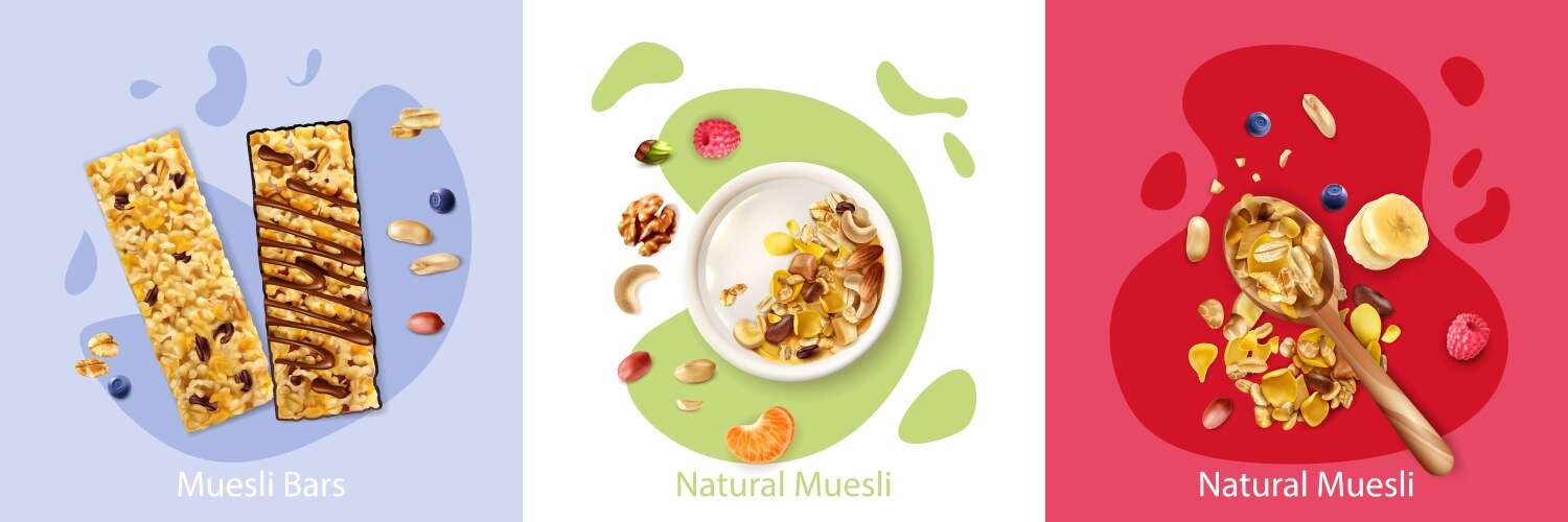 Realistic muesli bar Royalty Free Vector Image