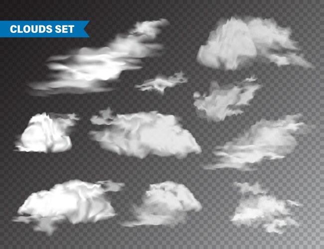 Realistic clouds set isolated cloud Royalty Free Vector