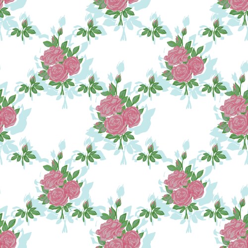 Floral pattern with garden pink roses Royalty Free Vector