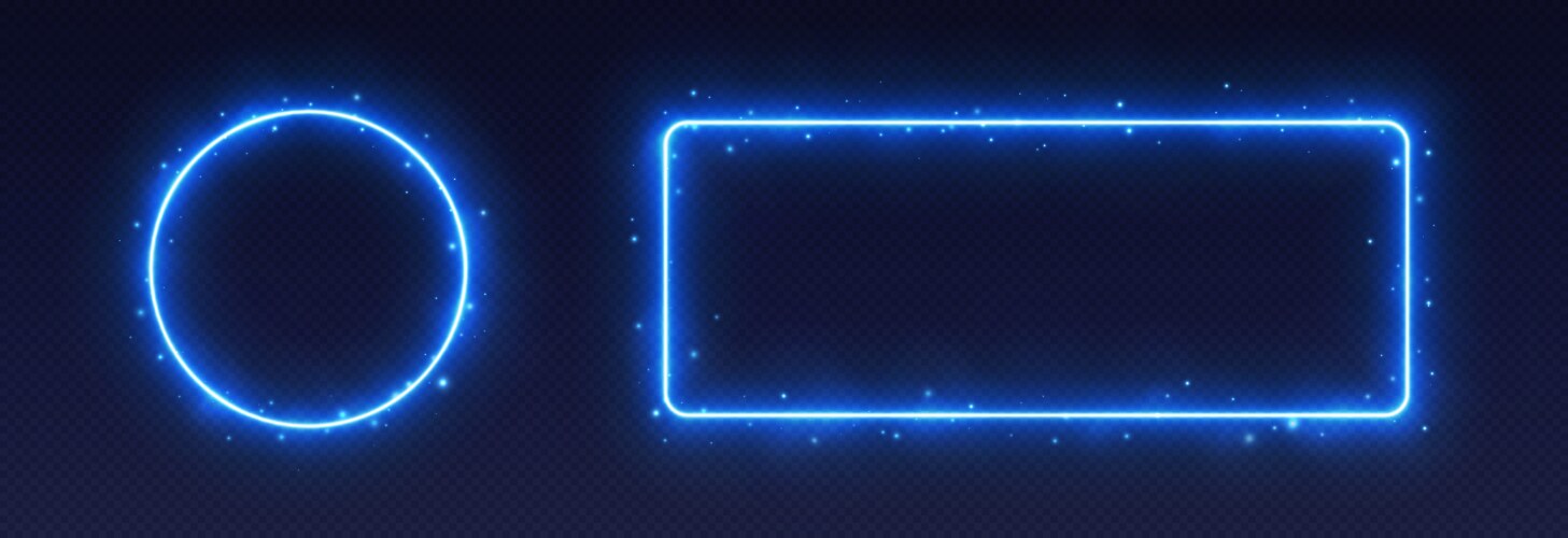 Blue and violet neon color rectangle frame Vector Image