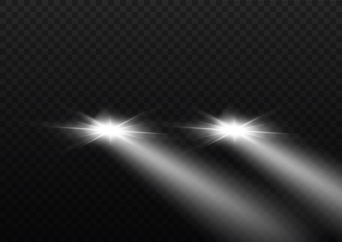 Car headlights realistic round bright cars Vector Image