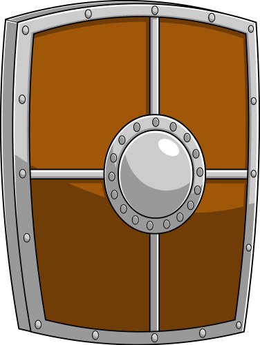 Cartoon viking wooden shield Royalty Free Vector Image