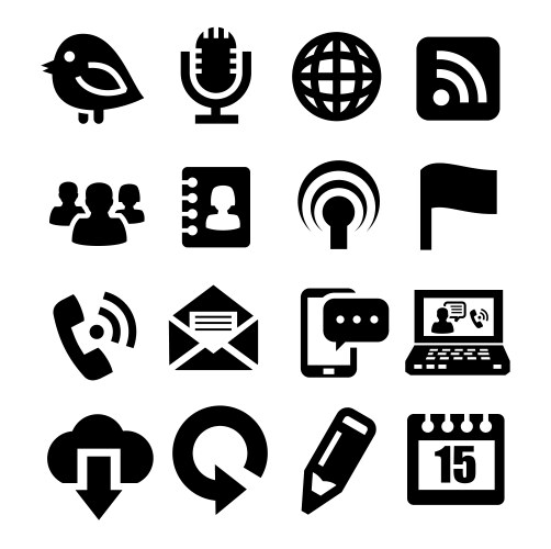 Communication Icons - Black & White – Royalty-Free Vector | VectorStock