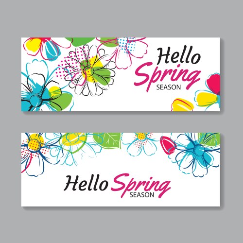 Spring season banner template background Vector Image