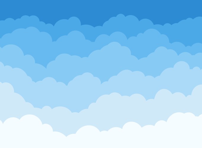 Sky clouds background blue gradient cartoon Vector Image