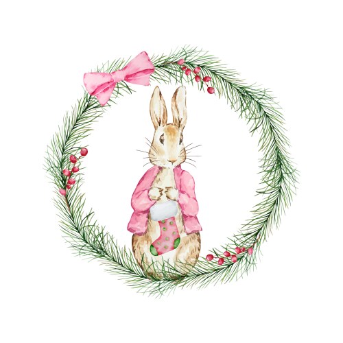 Pink rabbit Royalty Free Vector Image - VectorStock