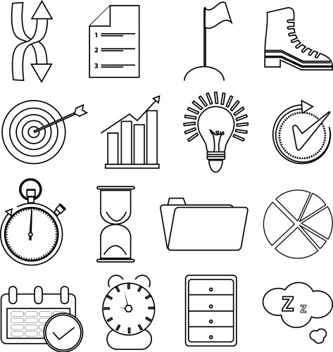 Contact line icons on white background Royalty Free Vector