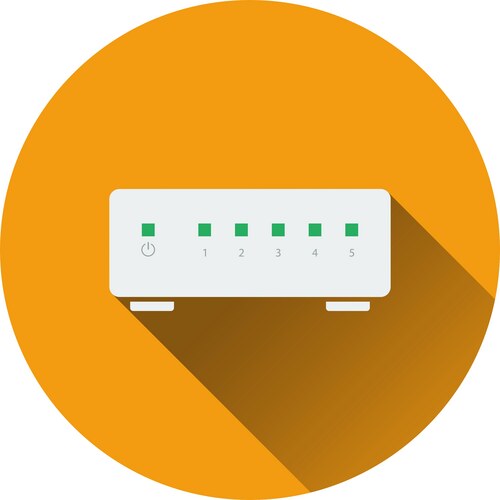 Internet switch with 24 ethernet ports Royalty Free Vector