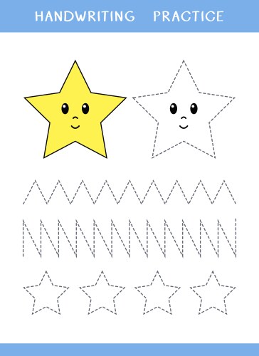 Handwriting practice sheet Royalty Free Vector Image