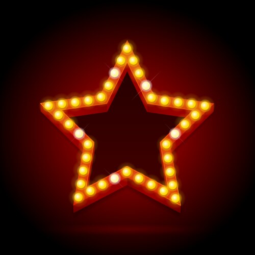 Light bulbs vintage neon glow banner frame Vector Image