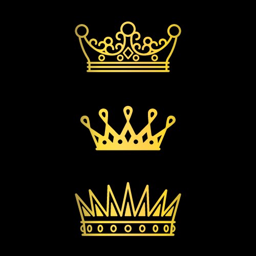 Gold peace day logos set Royalty Free Vector Image