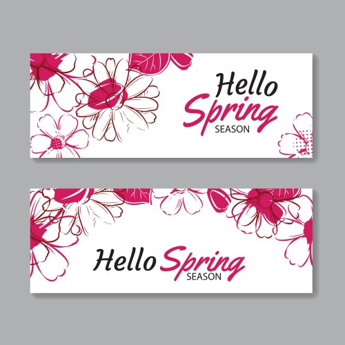 Hello spring season banner template background Vector Image