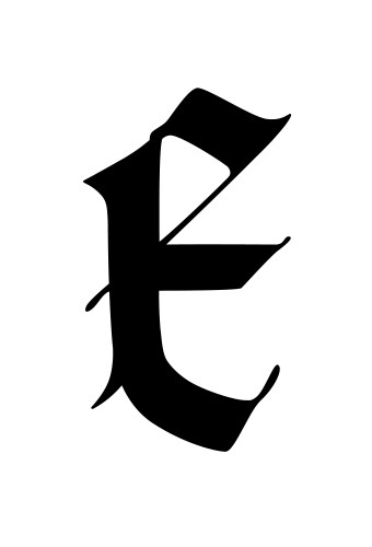 Letter e in the gothic style alphabet symbol Vector Image