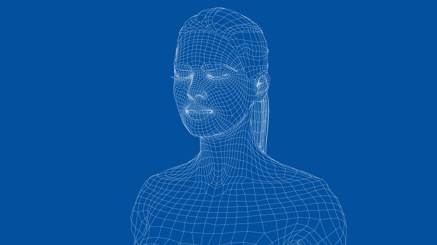 Wireframe portrait a young beautiful girl Vector Image