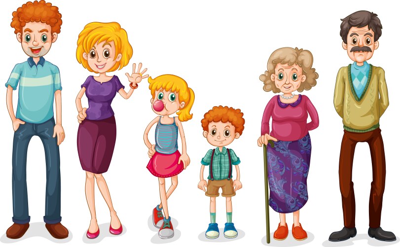 A big extended family Royalty Free Vector Image