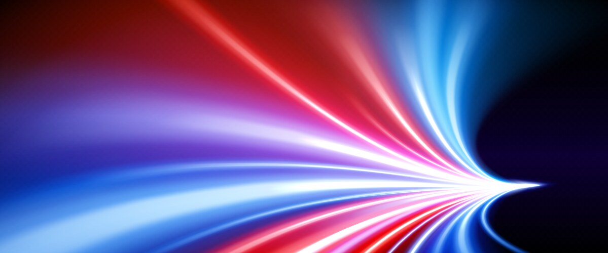 High speed race curve lines with glow neon effect Vector Image