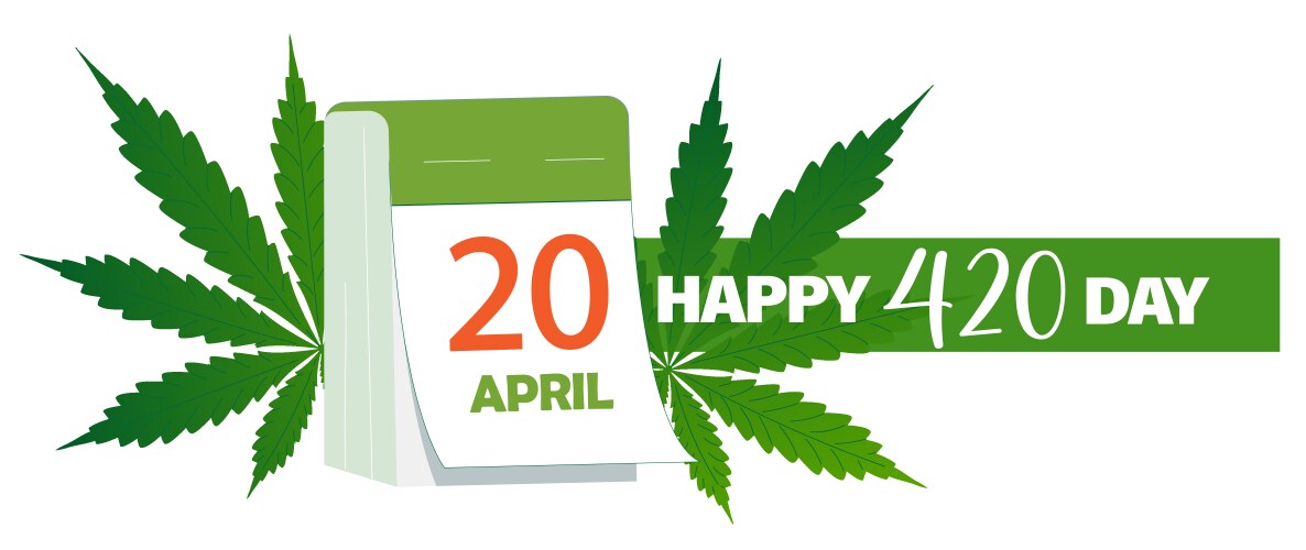 Happy 420 greeting card banner international Vector Image