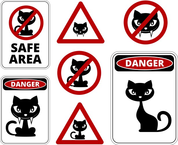 No cats allowed icon pets walking ban zone Vector Image