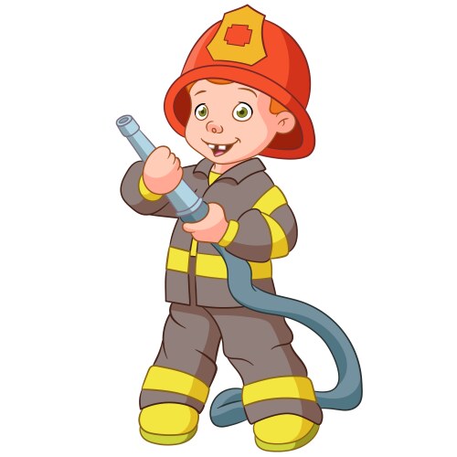Cute fireman cartoon Royalty Free Vector Image