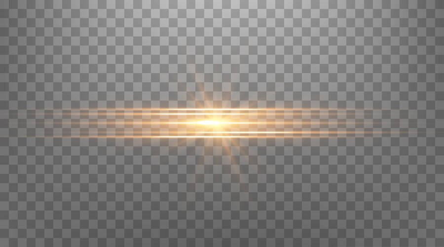 Gold horizontal lens flares set isolated Vector Image