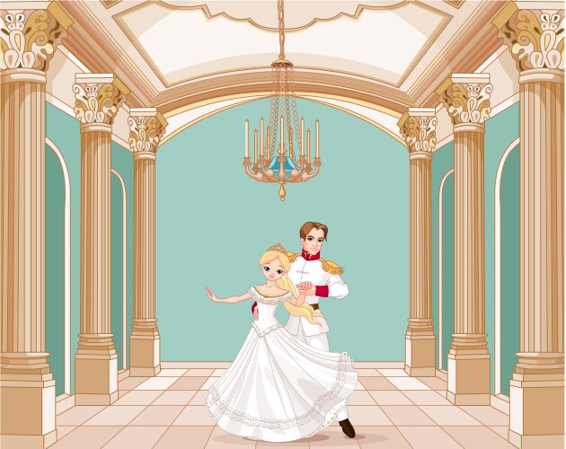 Charming prince and beautiful princess Royalty Free Vector