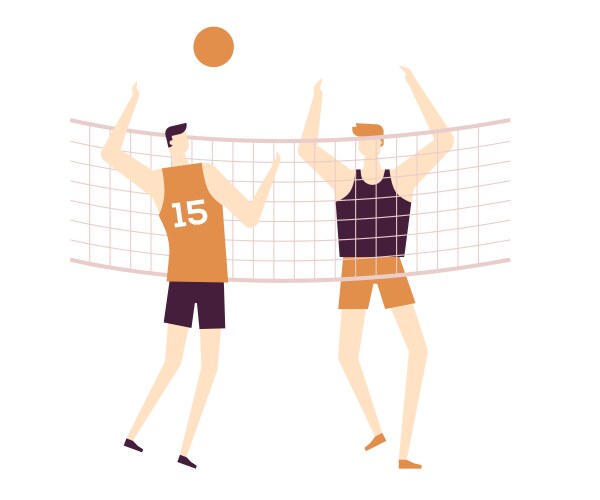 Abstract volleyball players two girls playing Vector Image