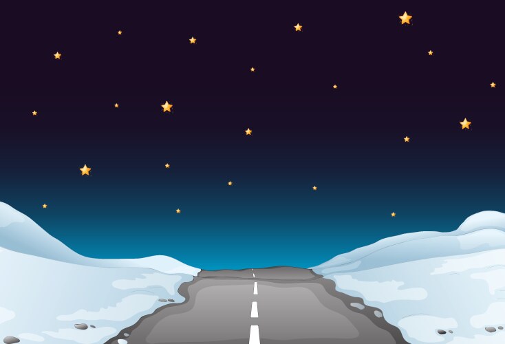 Cartoon night landscape Royalty Free Vector Image