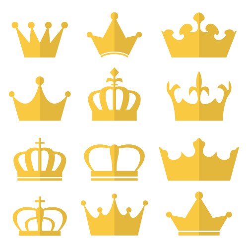 Royal tiara crown design pack luxurious Royalty Free Vector