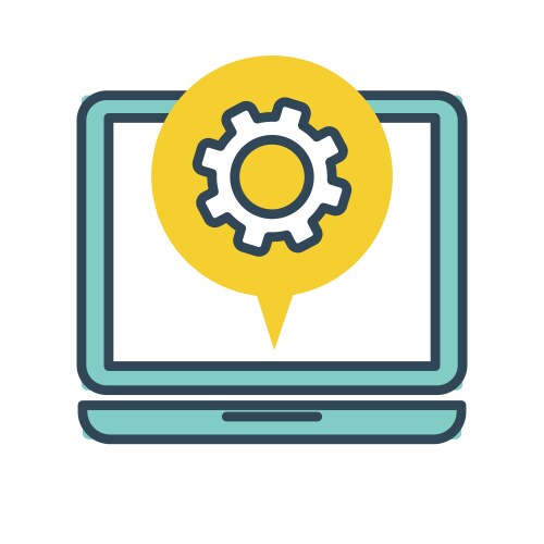 Technology computer screen cartoon Royalty Free Vector Image