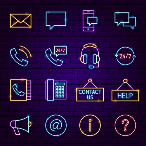 Phone call neon sign Royalty Free Vector Image