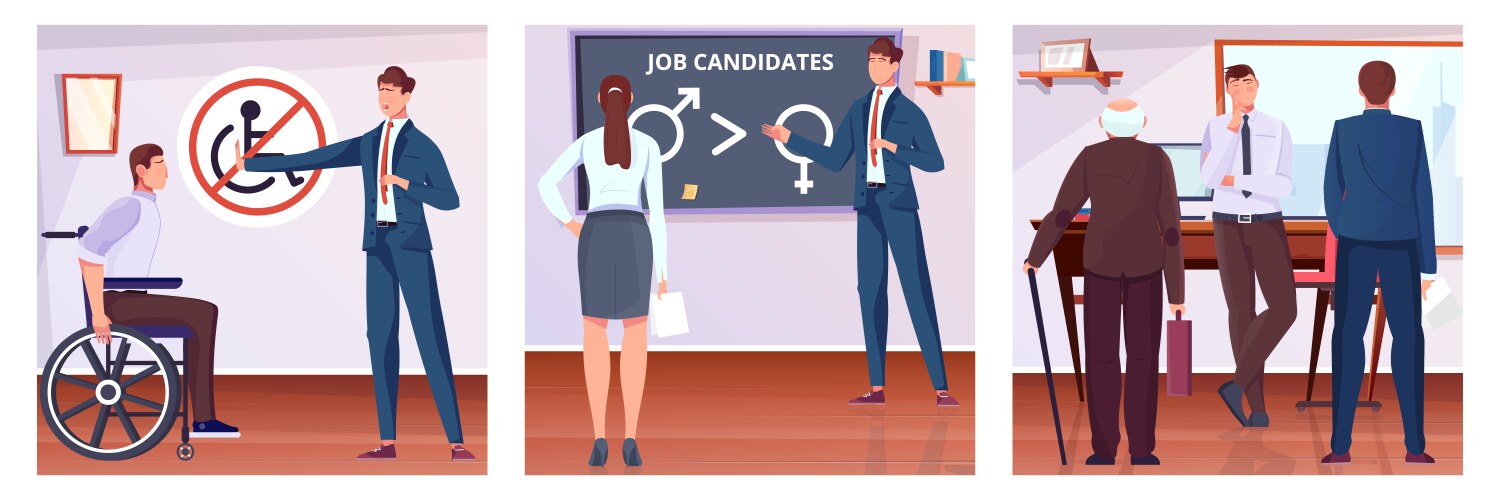 Stop discrimination banner gender equality label Vector Image