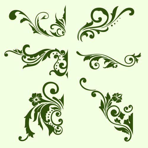 Green swash ornamental with leaf Royalty Free Vector Image