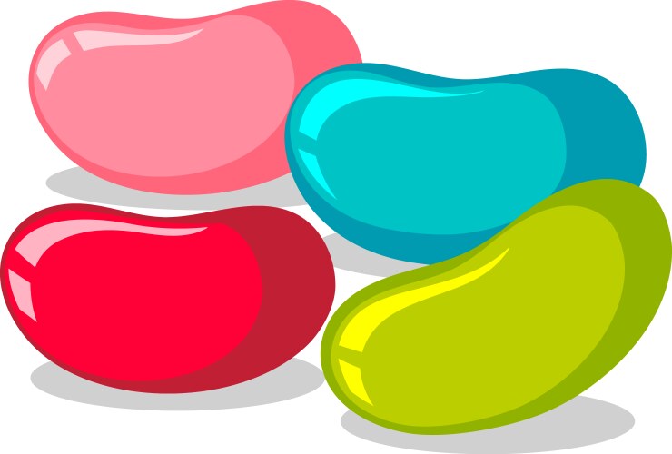 Set different colors jelly beans on white Vector Image