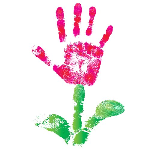 World Map Handprint Print Royalty Free Vector Image