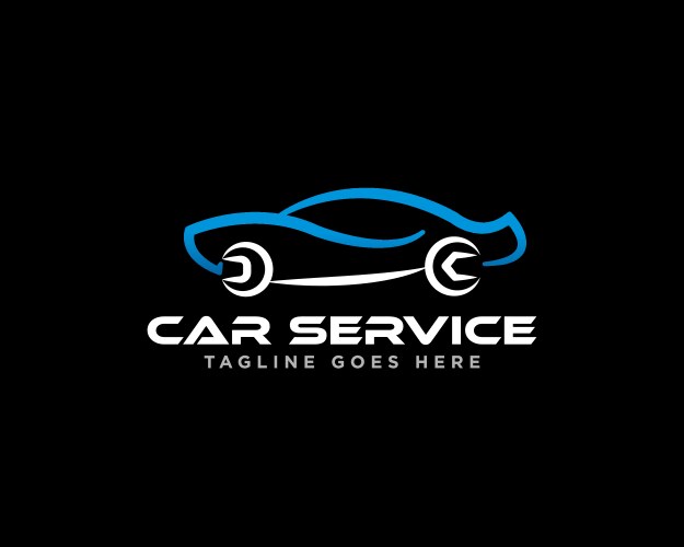Auto service logo template Royalty Free Vector Image