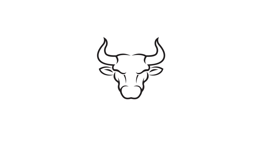 Creative bull head logo Royalty Free Vector Image