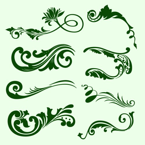 Green swash ornamental with leaf Royalty Free Vector Image