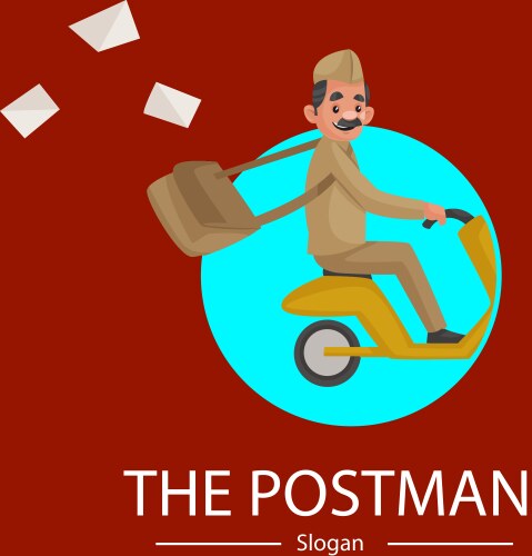 Postman chacha always on time mascot logo Vector Image