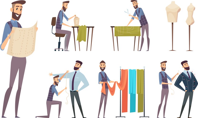 Tailor cartoon Vector Images & Graphics for Commercial Use | VectorStock