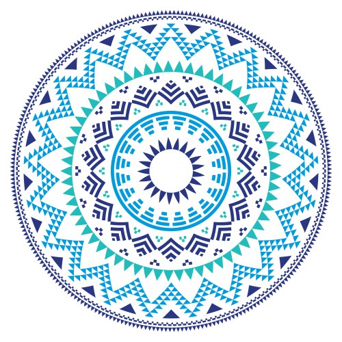 Tribal folk aztec geometric pattern in circle Vector Image