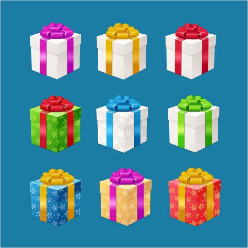 Present box set Royalty Free Vector Image - VectorStock