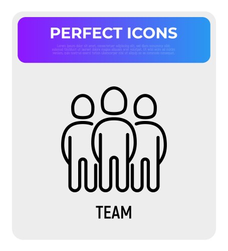 Two groups of people teamwork thin line icon Vector Image