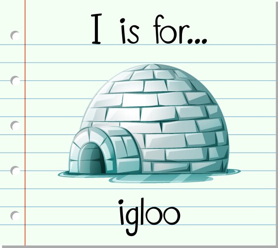 A letter i for igloo Royalty Free Vector Image